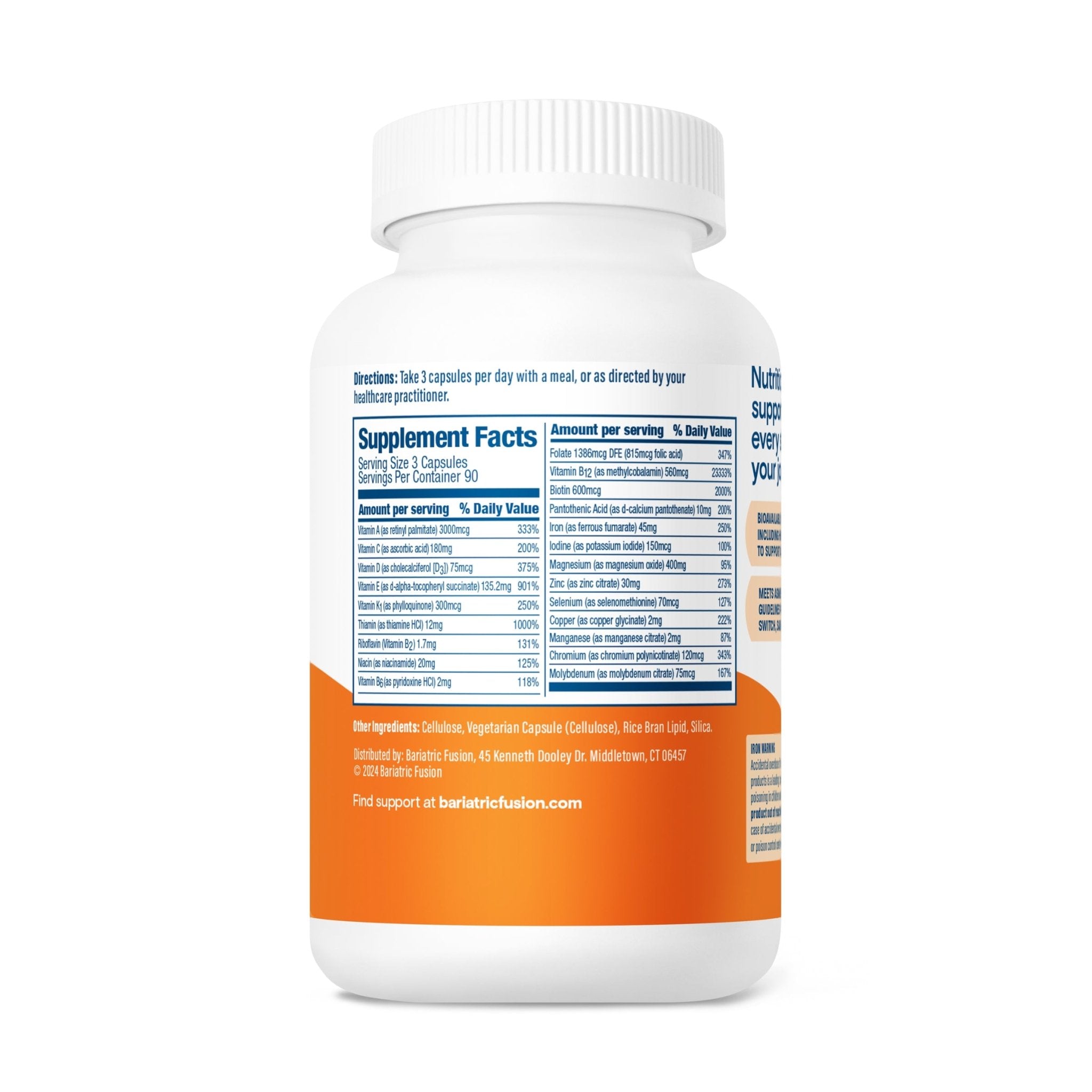 Bariatric High Multi ADEK Vitamin Capsule with Iron - Bariatric Fusion