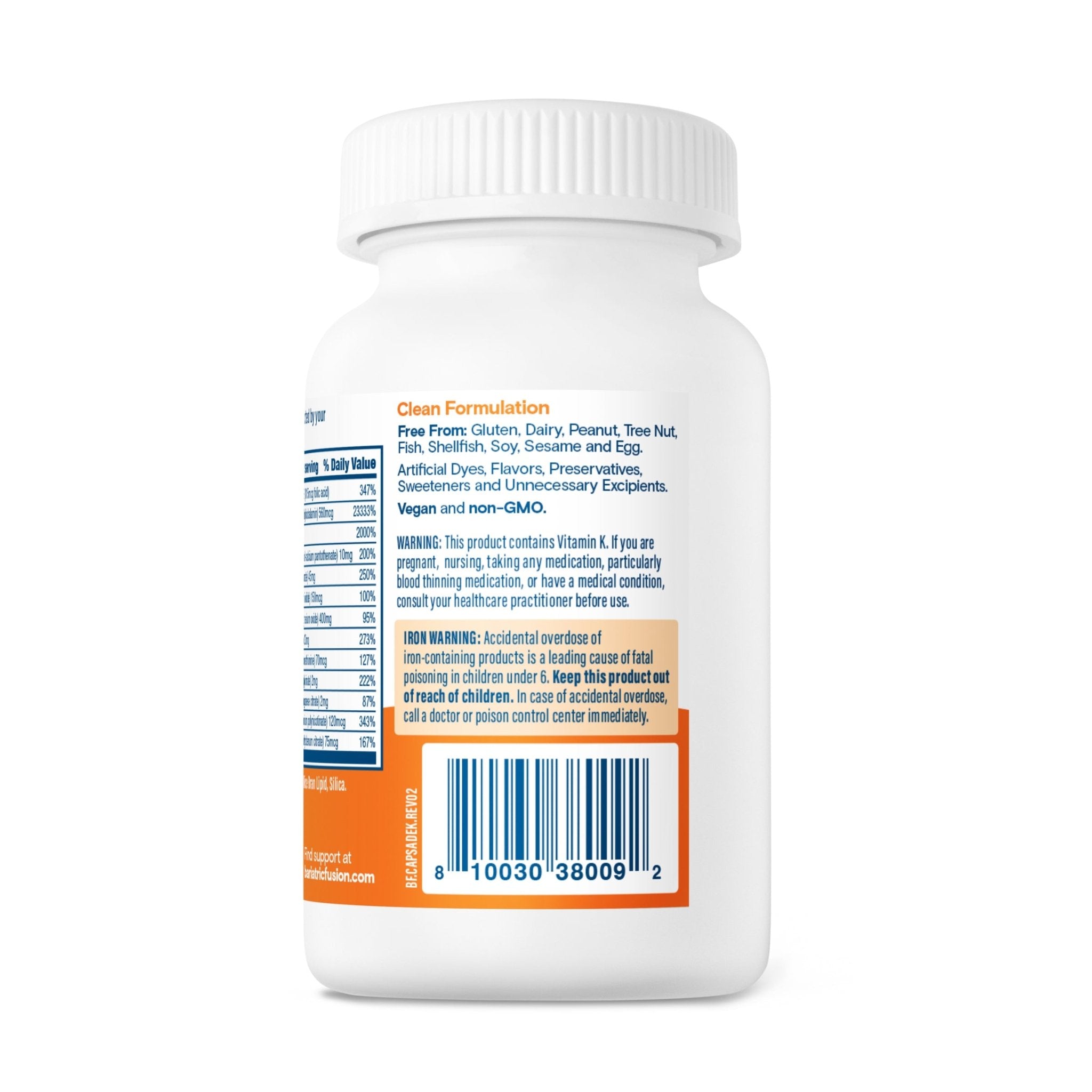 Bariatric High Multi ADEK Vitamin Capsule with Iron - Bariatric Fusion