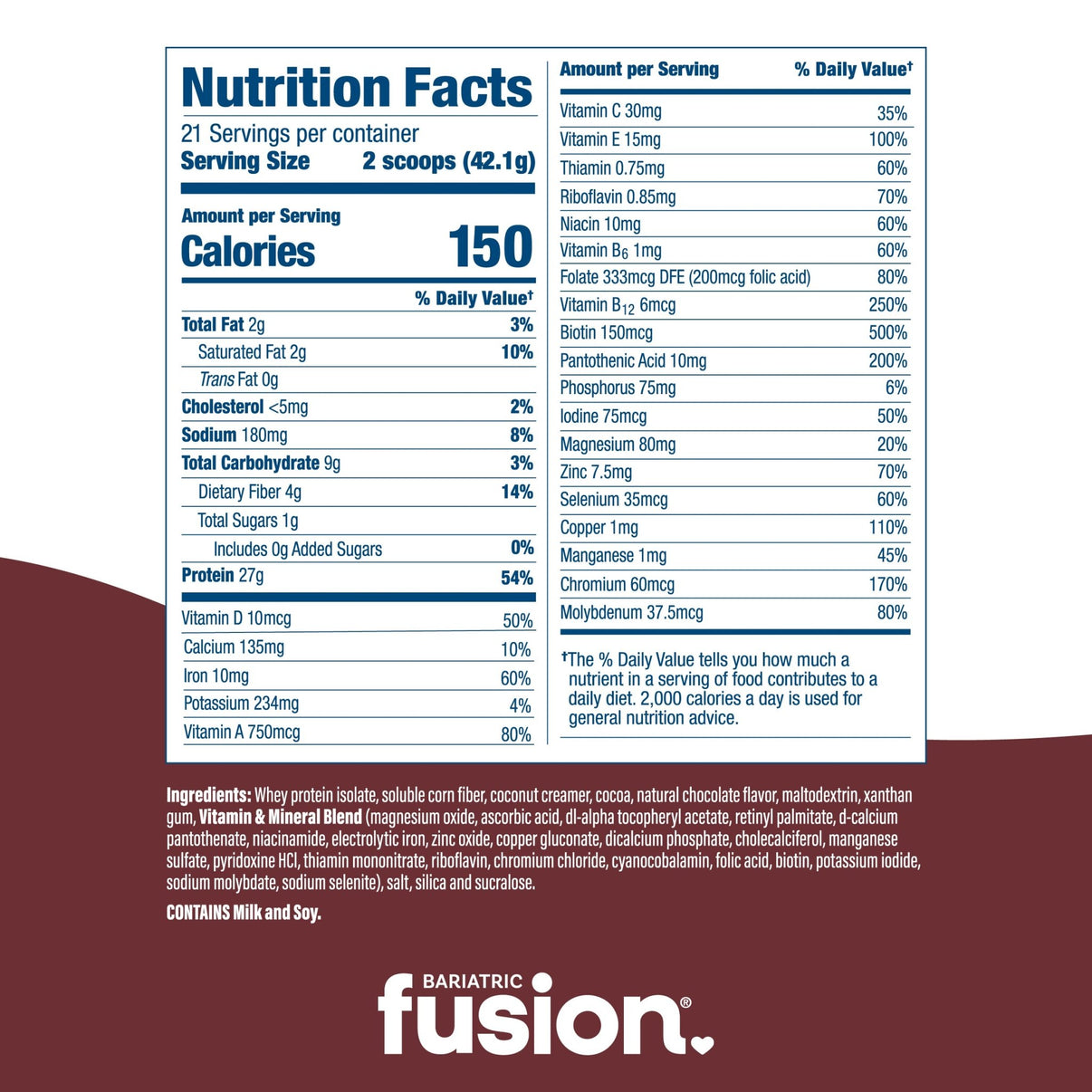 Bariatric Fusion - Chocolate High Protein Meal Replacement Shakes