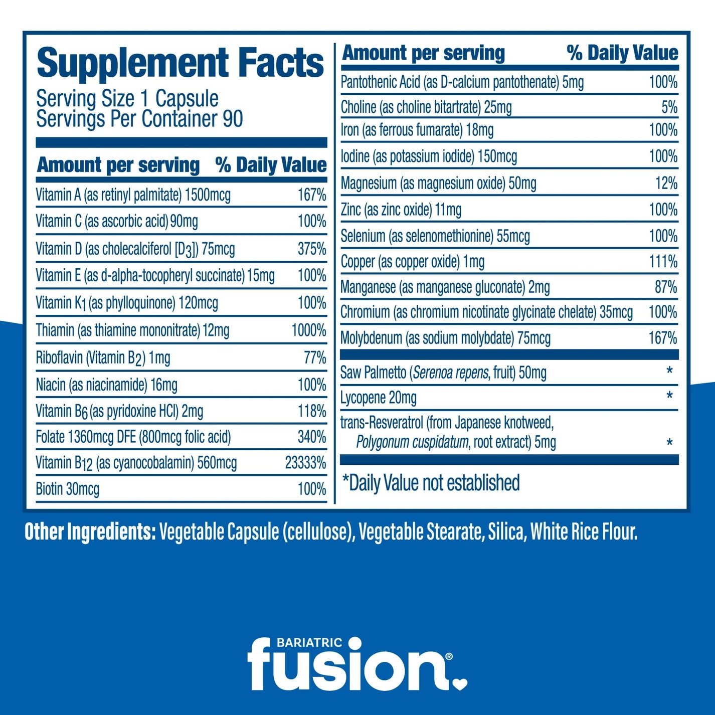 Men’s One Per Day Bariatric Multivitamin with Iron Capsules