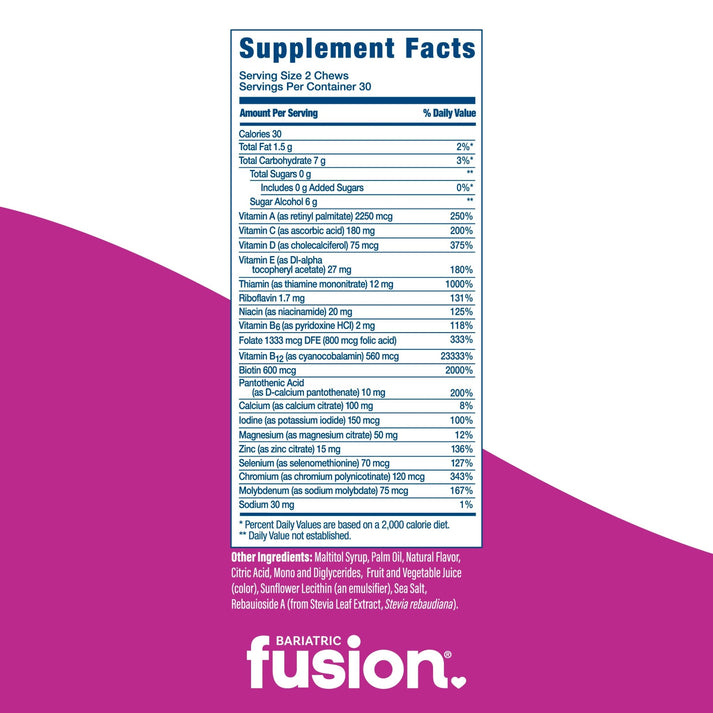 Mixed Berry Bariatric Multivitamin Soft Chew – Bariatric Fusion