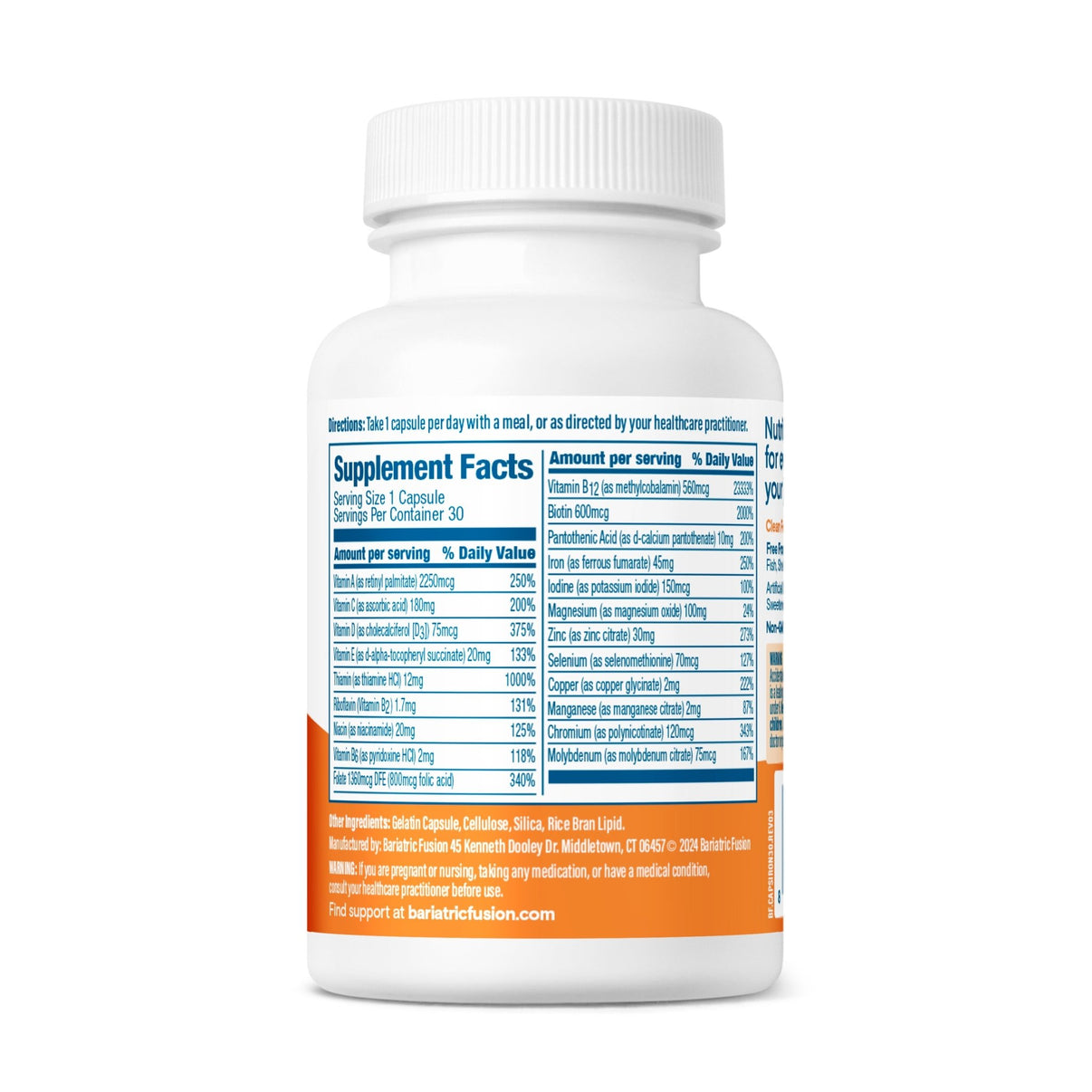 Bariatric Multivitamin With Iron (45mg) - 1 Per Day - Bariatric Fusion