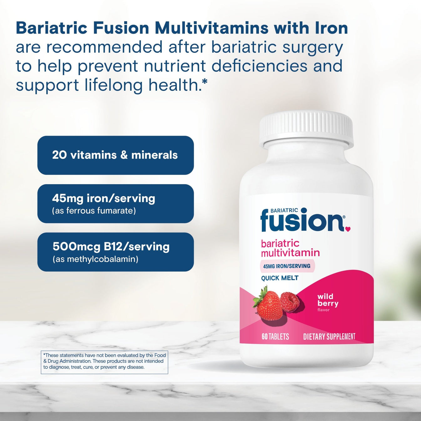 Bariatric Multivitamin with 45mg Iron Quick Melt | Bariatric Vitamins