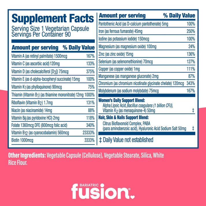 Bariatric Multivitamin With Iron Capsules for Women - Bariatric Fusion