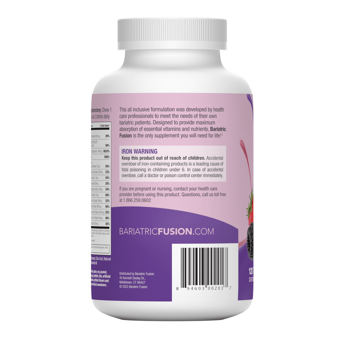 Chewable Bariatric Multivitamin With Iron and Calcium - Mixed Berry