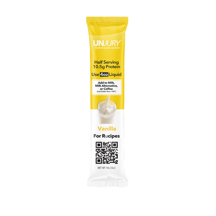 Unjury Vanilla Whey Protein Single Serve Stick Packet
